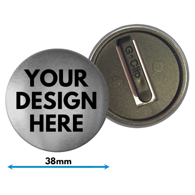 38mm Safety Badges Metallic • Free UK Shipping