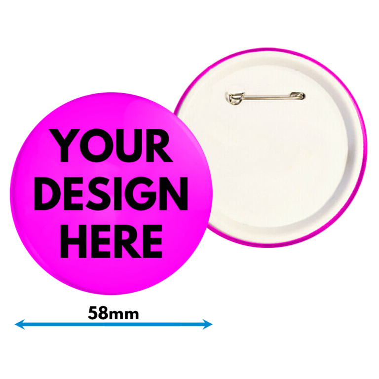 58mm Custom Neon Badges • Free UK Shipping • Badge