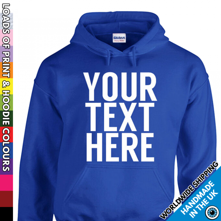 Adults Custom Text Hoodie - Your Text, Name, Quote Printed