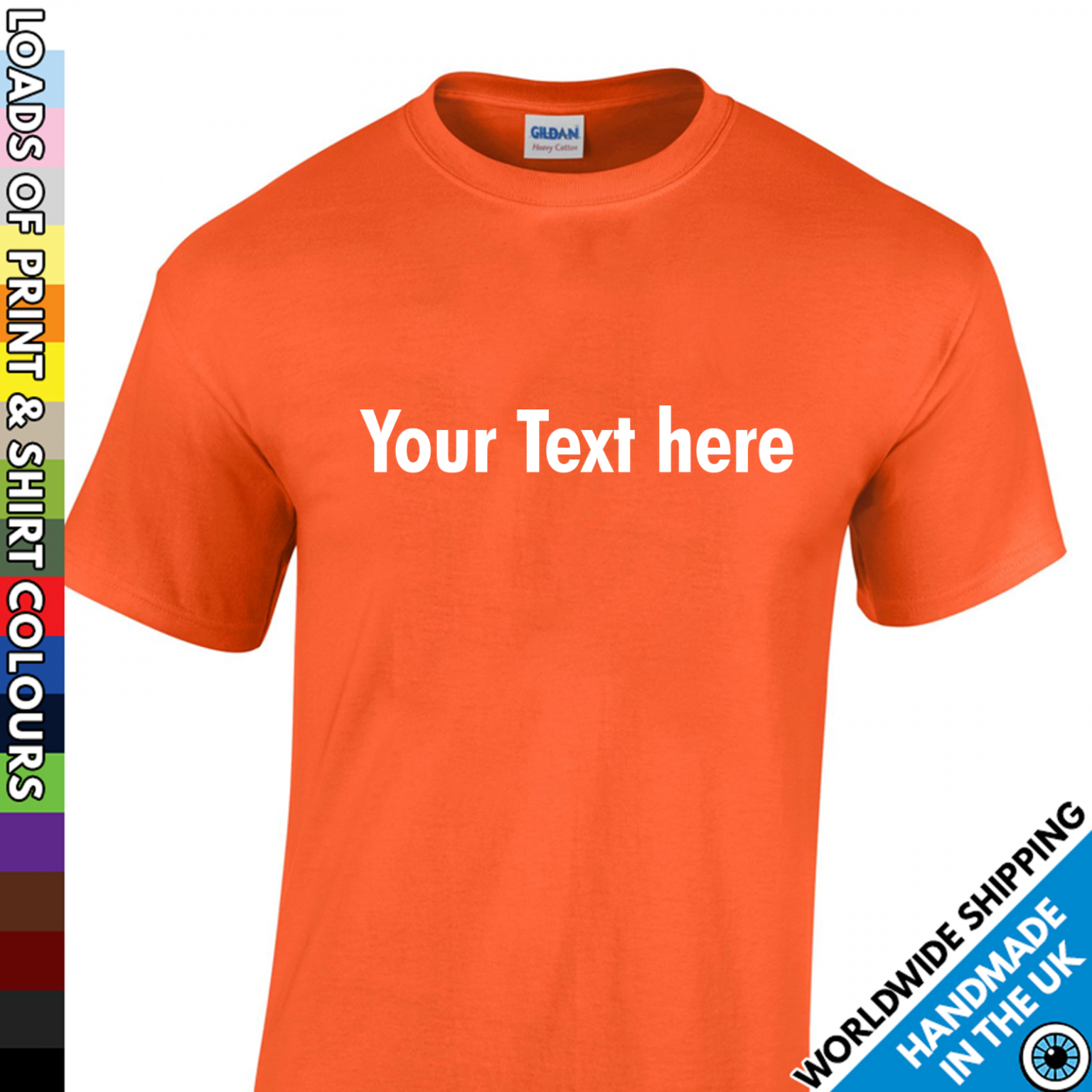 Mens Custom Text Tshirt - Personalised Print Tshirt - Text Printed