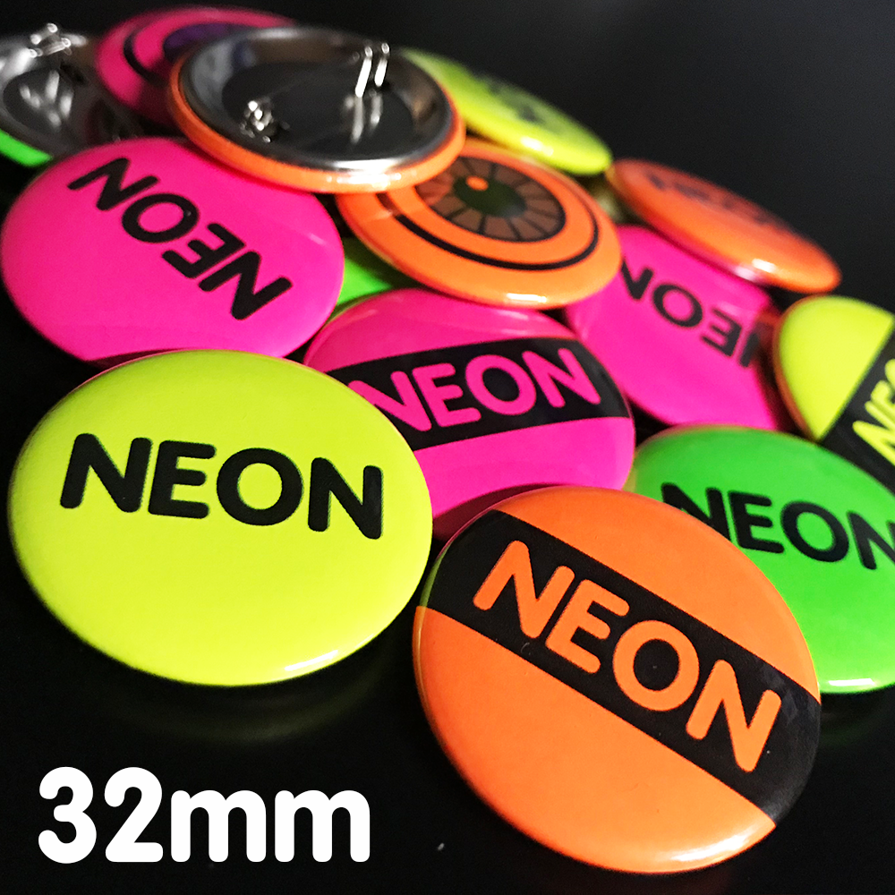 32mm Custom Neon Badges • Free UK Shipping • Personalised Badge