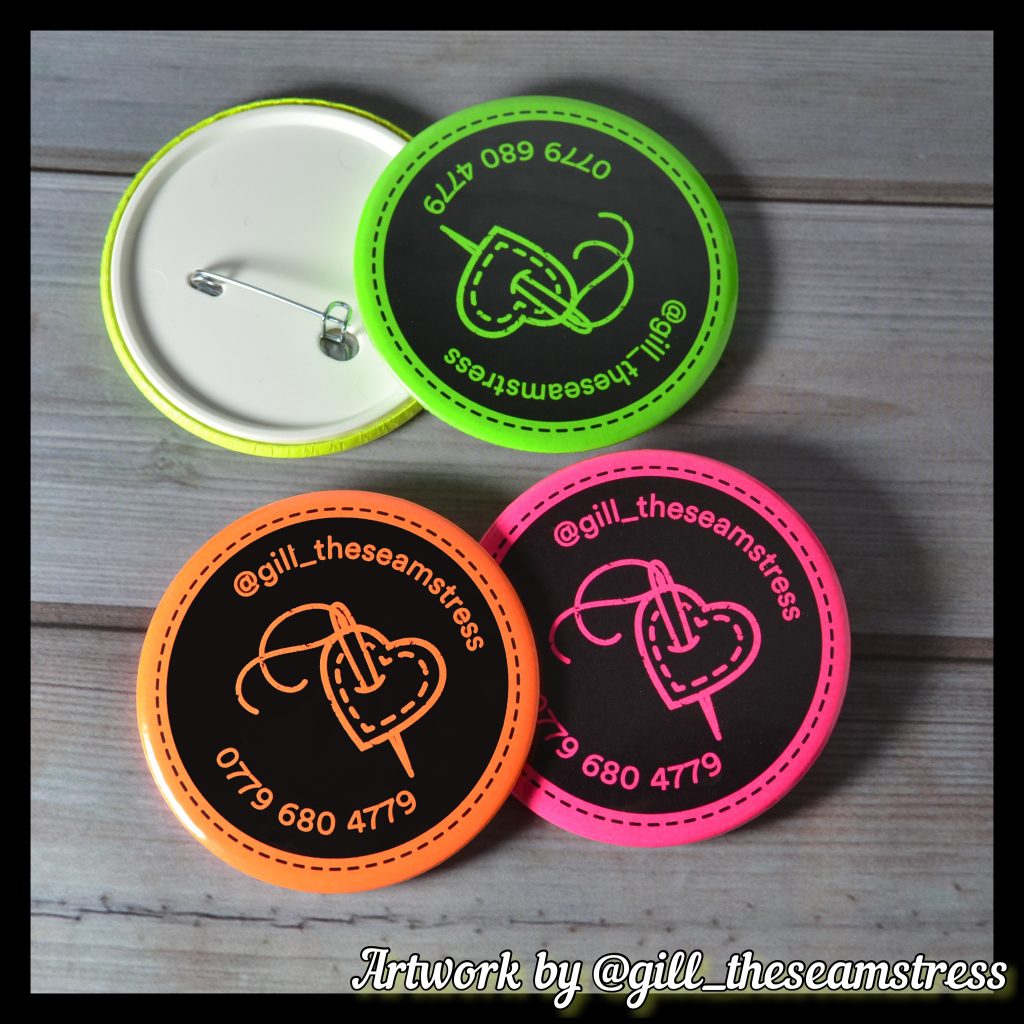 58mm Custom Neon Badges • Free UK Shipping • Badge