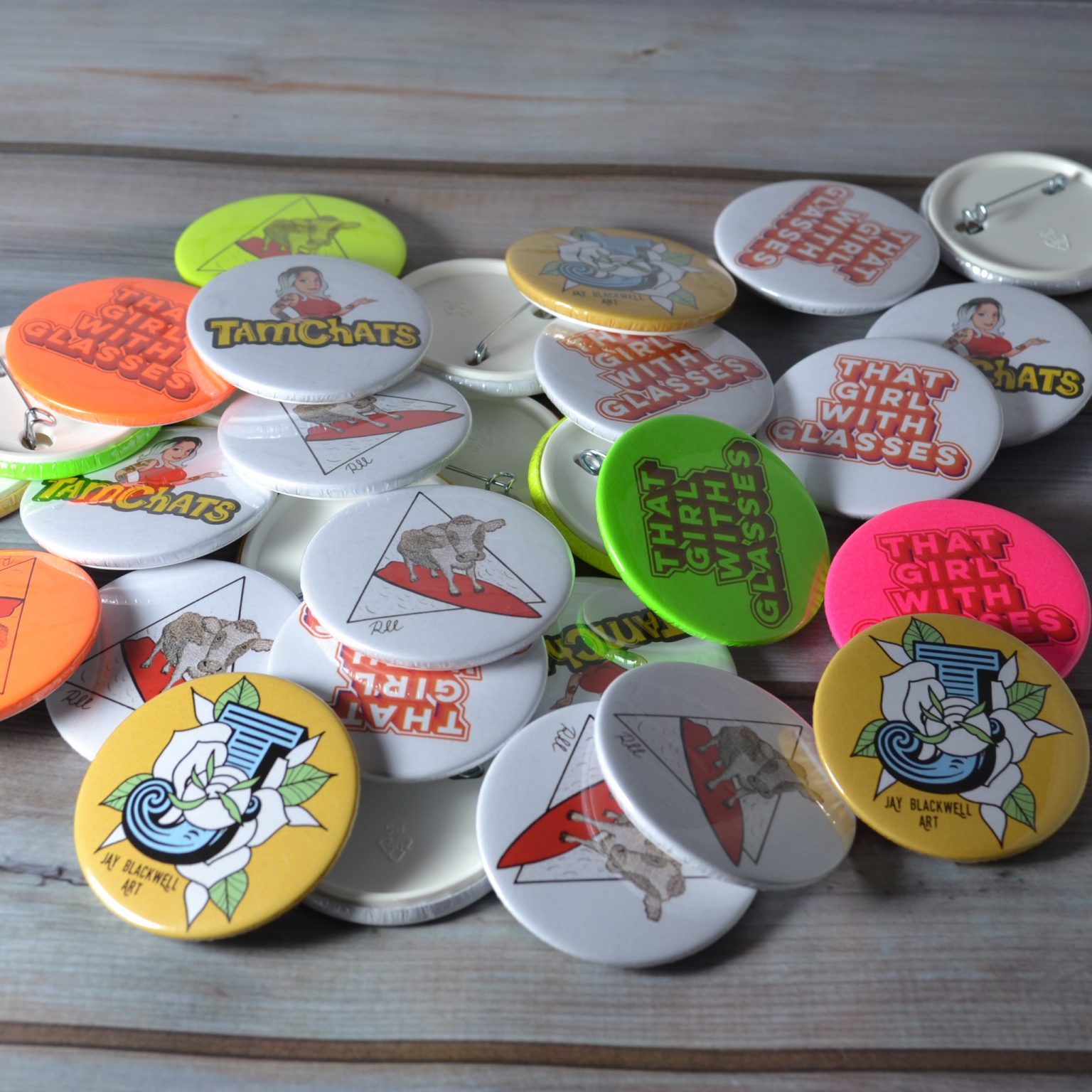 38mm Custom Plastic Badges • Free UK Shipping • Badgers