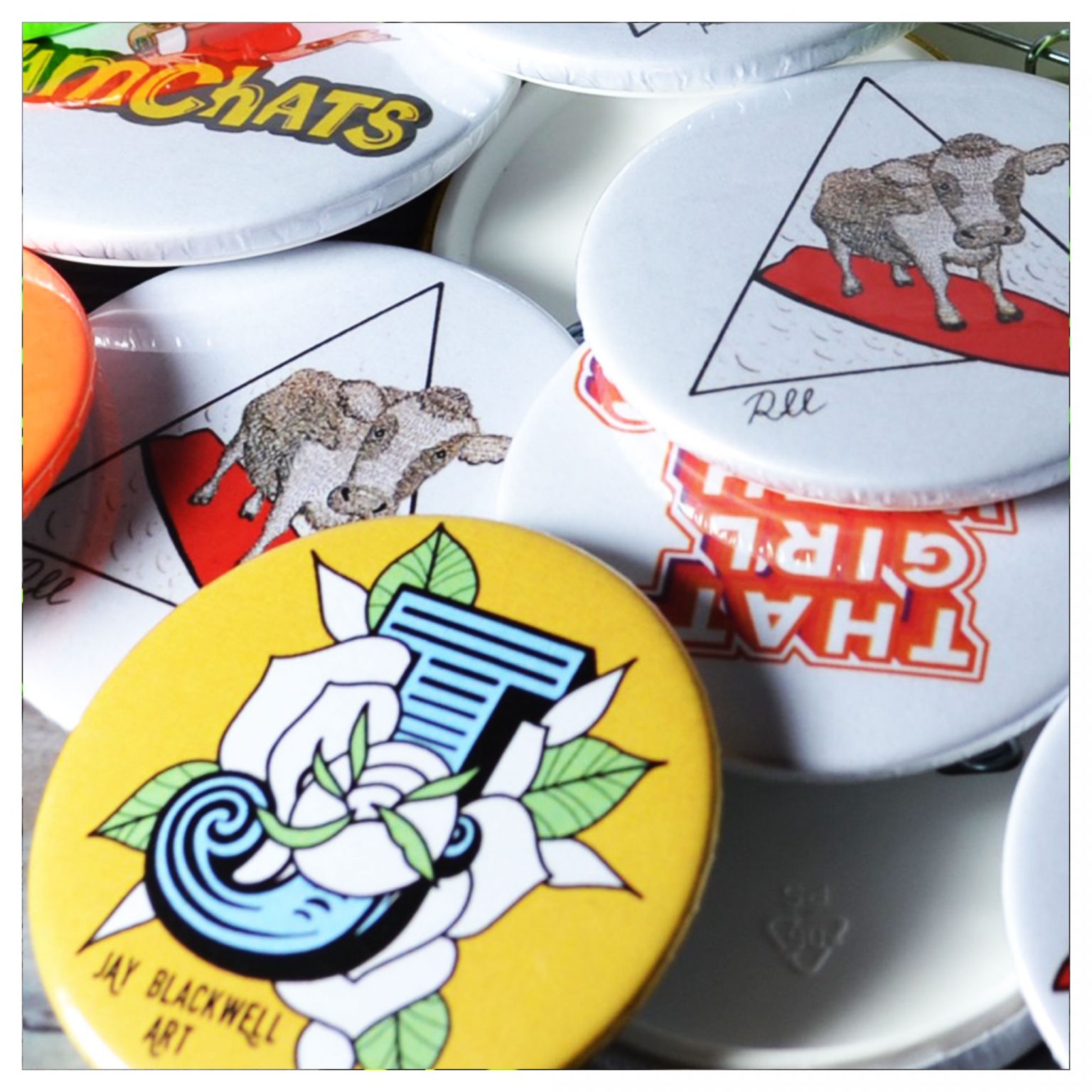 38mm Custom Plastic Badges • Free UK Shipping • Badgers