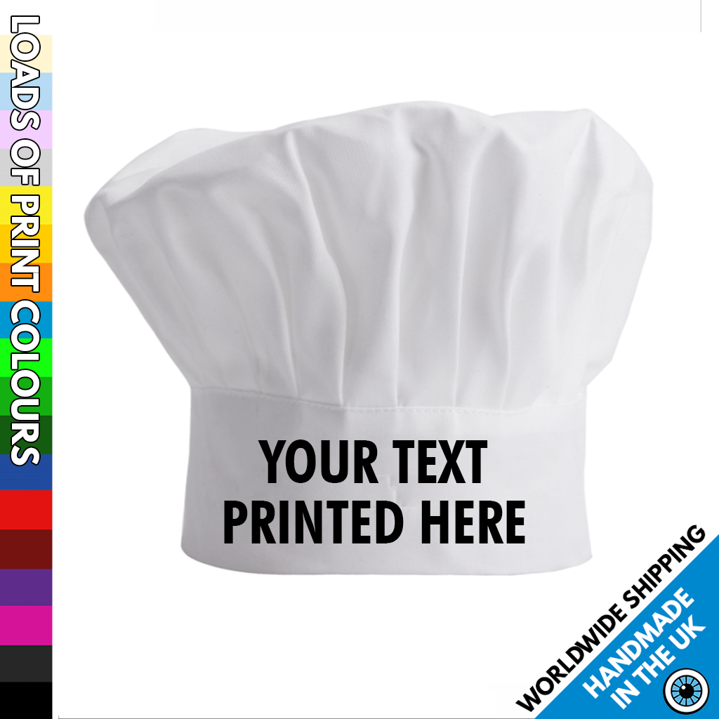 Custom Text Chef Hats - Fast & Free UK Shipping