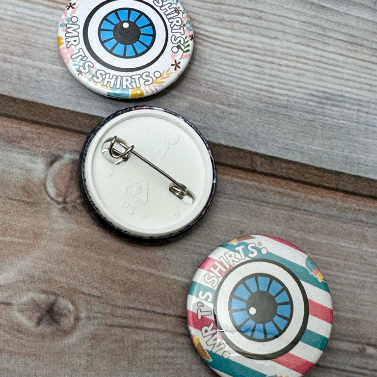 25mm Plastic Back Custom Badges • Free Fast UK Shipping